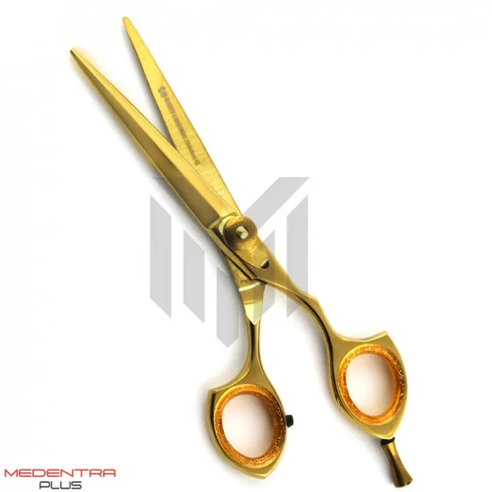 Gold Hair Cutting Scissors 6'' Fancy Crane Handle